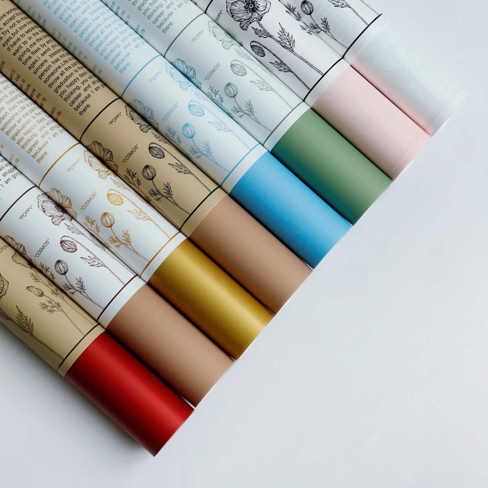 Colorful Newspaper Waterproof Flower Wrapping Paper | Elegant Floral ...
