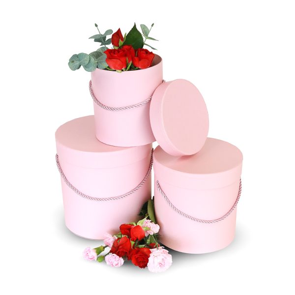 Simple Solid Color Round Hat Flower Gift Box | Elegant Flower Packaging ...